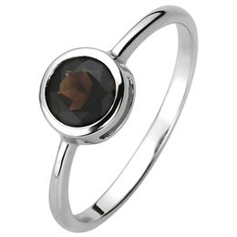 Jobo Damen Fingerring, 54, Silber 925 (Sterlingsilber), braun, Silber 925 (Sterlingsilber), Fingerringe, 925 Silber mit Rauchquarz