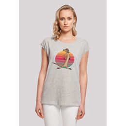 F4NT4STIC Damen T-Shirt "Disney K&ouml;nig der L&ouml;wen Timon Sunset", grau, Gr. XS, Obermaterial: 100% Baumwolle, Shirts, Print