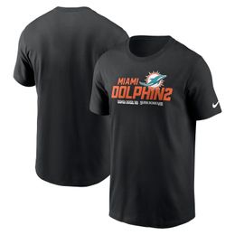 Nike Damen T-Shirt "Nike T-Shirt Miami Dolphins Nike Local Essential", schwarz, Gr. XL, 100% Baumwolle, Shirts