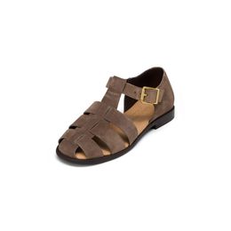 Marc O'Polo MARC O'POLO Damen Sandale "aus softem Veloursleder", Gr. 39faded braun, Obermaterial: 100% Leder, unifarben, Schuhe