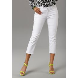 Damen Straight-Jeans, wei&szlig;, Gr. 46, Aniston SELECTED, unifarben, Denim/Jeans, Obermaterial: 66% Baumwolle, 31% Polyester, 3% Elasthan, Jeans, in