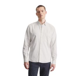 Marc O'Polo MARC O'POLO Herren Langarmhemd "aus Bio-Baumwolle-Lyocell-Mix", wei&szlig;, Gr. S, unifarben, Obermaterial: 78% Baumwolle, 22% Lyocell, Hemden