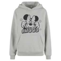 Merchcode Damen Kapuzensweatshirt "Merchcode Minnie Mouse Mood Fluffy Hoody"lightasphalt, Gr. XS, bedruckt, 70% Baumwolle, 30% Polyester, Sweatshirts