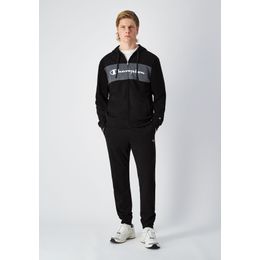 Champion Herren Jogginganzug "Sportswear Hooded Full Zip Suit", schwarz, Gr. M, Sweatware, Obermaterial: 55% Baumwolle, 45% Polyester, Sportanz&uuml;ge,