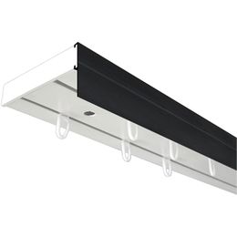 Gardinenschiene SN DECO GROUP, L:400cm T:7,7cm, schwarz-wei&szlig;, Kunststoff, Gardinenstangen, "Vorhangschiene SH (1) mit Blende 5 cm"