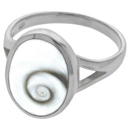 Vivance Damen Fingerring "925 Silber mit Muschel wei&szlig;", 062 (19,7), Silber 925 (Sterlingsilber), wei&szlig;, Silber 925 (Sterlingsilber), Fingerringe