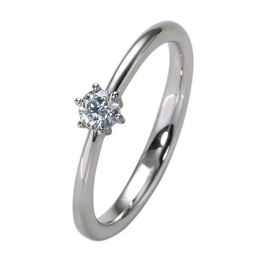 Firetti Damen Solit&auml;rring "Schmuck Geschenk Gold 375 Damenring Verlobungsring Goldring Solit&auml;r", 16, 0,1 SI = kleine Einschl&uuml;sse, Diamanten Wei&szlig;gold