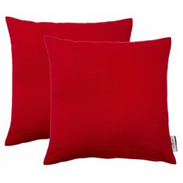 Dekokissen Tom Tailor HOME, B:58cm L:58cm, rot, Baumwolle, Dekokissen_Sitzkissen_Kissenh&uuml;llen, "Dove", unifarben, Kissenh&uuml;llen ohne F&uuml;llung, 2er Pack