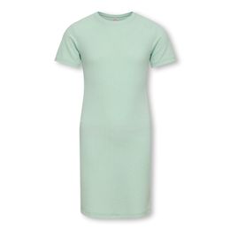 KIDS Only M&auml;dchen Jerseykleid "KOGVELA S/S DRESS VD ZA JRS"aqua foam, Gr. 134, unifarben, Jersey, Obermaterial: 65% Polyester, 30% Viskose, 5%