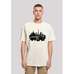 F4NT4STIC Herren T-Shirt "PARIS SKYLINE OVERSIZE TEE", beige, Gr. XS, Obermaterial: 100% Baumwolle, Shirts, Print