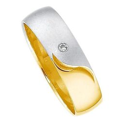 Firetti Damen Trauring "Schmuck Geschenk Gold 375 Hochzeit Ehering Trauring "LIEBE"", 17,5, 0,01 SI = kleine Einschl&uuml;sse mit Brillant, Gelbgold 375,