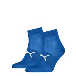 Puma Herren Kurzsocken "Puma UNISEX SPORT LIGHT QUARTER 2P", Gr. 43blau, Materialmix, Socken, mit verst&auml;rktem Fersen- und Zehenbreich