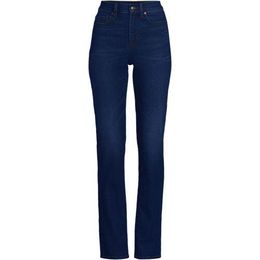 LANDS' END Straight Fit Recover High Waist Jeans, Damen,  Blau, Baumwoll-Mischung, by Lands' End