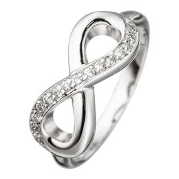 Jobo Damen Silberring "Unendlichkeit", 58, Silber 925 (Sterlingsilber), silber, Silber 925 (Sterlingsilber), Fingerringe, 925 Silber mit 15 Zirkonia