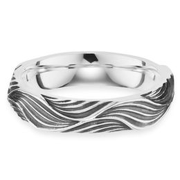 CAI CA&Iuml; Herren Fingerring "925/- Sterling Silber rhodiniert Wellen", 060 (19,1), Silber 925 (Sterlingsilber), wei&szlig;, Silber 925 (Sterlingsilber),
