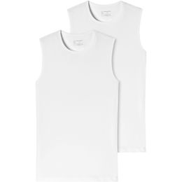 Schiesser Herren Achselhemd "95/5", Gr. 10, wei&szlig;, Single Jersey, Obermaterial: 95% Baumwolle, 5% Elasthan, unifarben, Unterhemden, mit komfortablem