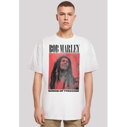 F4NT4STIC Herren T-Shirt "Bob Marley Songs Of Freedom Reggae Music", wei&szlig;, Gr. XS, Obermaterial: 100% Baumwolle, Shirts, Premium Qualit&auml;t, Musik, By