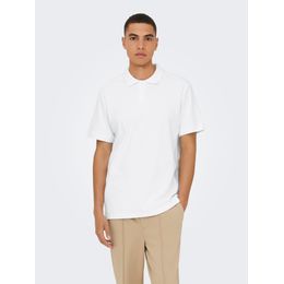 Only & Sons Poloshirt ONLY & SONS "ONSBEN REG SS POLO SHIRT NOOS", Herren, Gr. L, hellwei&szlig;, Jersey, Obermaterial: 100% Baumwolle, unifarben, regular fit normal, ohne Ausschnitt, Shirts, Baumwolle, regular fit