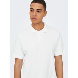 Only & Sons ONLY & SONS Herren Poloshirt "ONSBEN REG SS POLO SHIRT NOOS"hellwei&szlig;, Gr. M, unifarben, Jersey, Obermaterial: 100% Baumwolle, Shirts, Baumwolle,