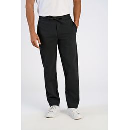 LINDBERGH Herren Jogginghose, schwarz, Gr. L, unifarben, Web, Obermaterial: 75% Polyester, 22% Viskose, 3% Elasthan, Hosen, mit elastischem Bund mit