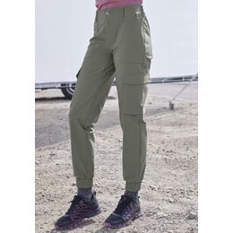 Damen Trekkinghose, gr&uuml;n, Gr. 48, VIVANCE ACTIVE BY LASCANA, unifarben, Obermaterial: 92% Polyamid, 8% Elasthan, Hosen, sportlicher Cargo Jogger mit