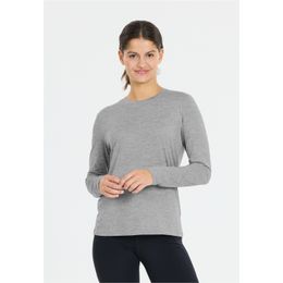 Endurance Damen Langarmshirt "Alvaly"hellgrau, Gr. 34, unifarben, 90% Polyester, 10% Elasthan, Shirts, mit 4-Wege-Stretch und Quick Dry-Technologie