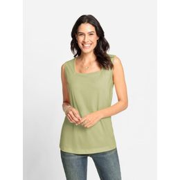 Inspirationen Damen Shirttop, gr&uuml;n, Gr. 38, unifarben, 100% Baumwolle, Tops