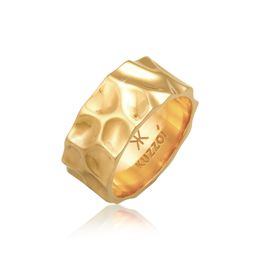 Kuzzoi Herren Silberring "Herren Bandring Geschmiedet Used Look 925 Silber", 54mm, ohne Stein, Silber 925 (Sterlingsilber), gold, Silber 925