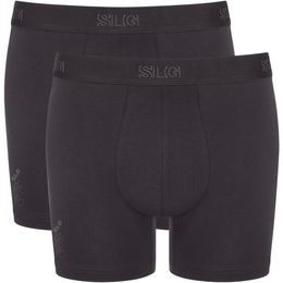 Sloggi Herren Boxershorts "SLG Base", Gr. L, grau, Single Jersey, Obermaterial: 95% Baumwolle, 5% Elasthan, Unterhosen, weicher Elastikbund mit