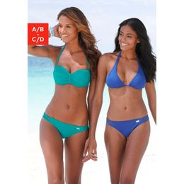 Buffalo Damen Triangel-Bikini-Top "Happy", blau, Gr. 34, unifarben, Microfaser, Polyamid, Bikini-Oberteile, im schlichten Design