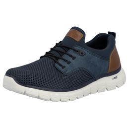 Rieker Herren Slip-On Sneaker, Gr. 46, blau, Lederimitat, Textil, Schuhe, Schlupfschuh, Halbschuh, Freizeitsneaker mit Gummizug