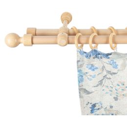 Gardinenstange SN DECO GROUP, L:400cm, beige, Holzwerkstoff, Gardinenstangen, "Giro", 28 mm, Holz, verschiedene L&auml;ngen und Farben, Komplettset