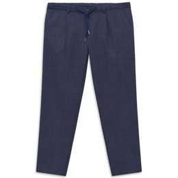 Bugatti Herren Bundfaltenhose "Superior touch"370, marine, Gr. 35, unifarben, 57% Polyester, 22% Wolle, 17% Viskose, 4% Elasthan, Hosen, mit Stretch