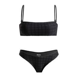 Roxy Damen Bandeau-Bikini "Camilo", grau, Gr. M, Recycling-Polyester, Bikini-Sets