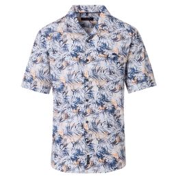 Casamoda Herren Kurzarmhemd "Casamoda Freizeithemd Kurzarm Print", blau, Gr. XL, bedruckt, 100% Baumwolle, Hemden