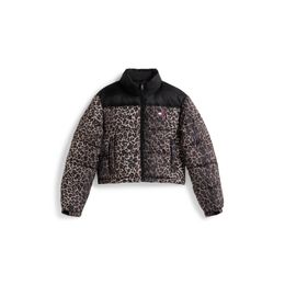 Tommy Jeans Damen Steppjacke "TJW CROPPED LEOPARD PUFFER"leopard aop, Gr. S, Web, Obermaterial: 100% Polyester, Jacken