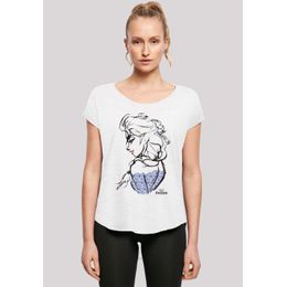 F4NT4STIC Damen T-Shirt "Frozen Elsa Sketch Mono", wei&szlig;, Gr. S, Obermaterial: 100% Baumwolle, Shirts, Print