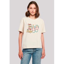 F4NT4STIC Damen T-Shirt "Life Is Better In Flip Flops", wei&szlig;, Gr. XS, Obermaterial: 100% Baumwolle, Shirts, Premium Qualit&auml;t