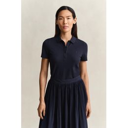 Gant Damen Poloshirt "SLIM FIT ARCHIVE SHIELD PIQUE"evening blau, Gr. S, Piqu&eacute;, Obermaterial: 97% Baumwolle, 3% Elasthan, Shirts