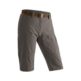 Maier Sports Damen Caprihose "Kluane", braun, Gr. 52, 90% Polyamid, 10% Elasthan, Hosen, Damen Shorts, kurze Wanderhose, Outdoorhose mit 2 Taschen,