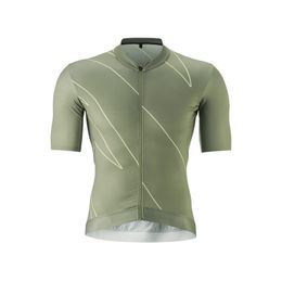 Gonso Herren Radtrikot "Road Jersey Print M", gr&uuml;n, Gr. M, 86% Polyester, 14% Elasthan, Trikots, Herren Fahrradtrikot kurzarm, Full-Zip Trikot,