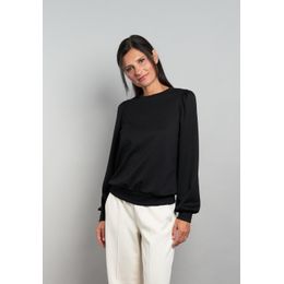 Seidel Moden Damen Langarmshirt "Exklusiv bei OTTO", schwarz, Basic, Gr. 36, unifarben, Jersey, Obermaterial: 50% Polyester, 45% Viskose, 5%