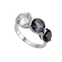 ZEEme Damen Fingerring "925 Sterling Silber Zirkonia mehrfarbig", 052 (16,6), Silber 925 (Sterlingsilber), wei&szlig;, Silber 925 (Sterlingsilber),