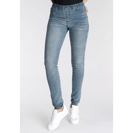 Arizona Damen Jeansjeggings "mit leichtem Thermo Effekt", blau, Basic, Gr. 50, Denim/Jeans, Obermaterial: 72% Baumwolle, 26% Polyester, 2% Elasthan,