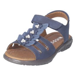 Ricosta M&auml;dchen Sandalette "Clara WMS: mittel", Gr. 30, blau, Lederimitat, gebl&uuml;mt, festlich, Schuhe, Sandale mit Klett, WMS-System, Leder,