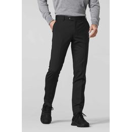 MEYER Herren Chinos "Oslo", schwarz, Gr. 28, unifarben, 53% Polyester, 44% Wolle, 3% Elasthan, Hosen, mit Spezial-Dehnbund