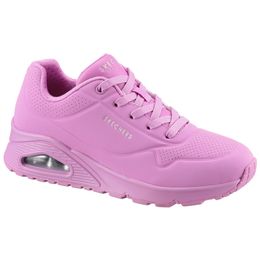 Skechers Damen Sneaker "Street Uno - Stand on Air", Gr. 41, rosa, Lederimitat, Schuhe, Freizeitschuh, Halbschuh, Schn&uuml;rschuh mit Memory Foam