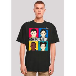 F4NT4STIC Herren T-Shirt "Sex Education Teen Illustrated", schwarz, Gr. L, Obermaterial: 100% Baumwolle, Shirts, Premium Qualit&auml;t