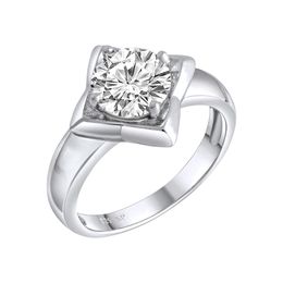 Vivance Damen Fingerring "925-Sterling Silber rhodiniert", 060 (19,1), Silber 925 (Sterlingsilber), wei&szlig;, Silber 925 (Sterlingsilber), Fingerringe