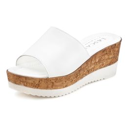 Lascana Damen Pantolette "Sommerschuh, offener Schuh, Mule, Sandalette", Gr. 41, wei&szlig;, Obermaterial: 100% Ziegenleder. Decksohle: 100% Ziegenleder.